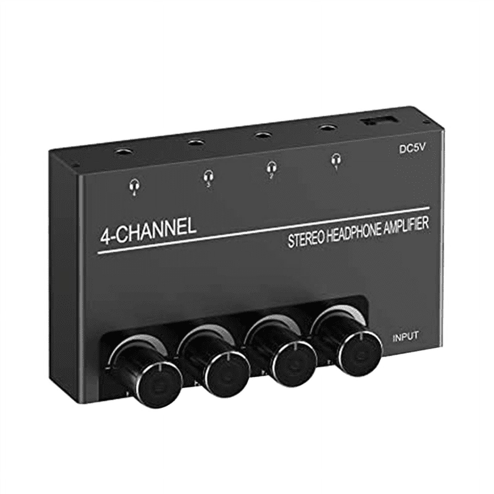 4 Channel Headphone Amplifier Stereo Audio Amp, Splitter with 3.5MM ...