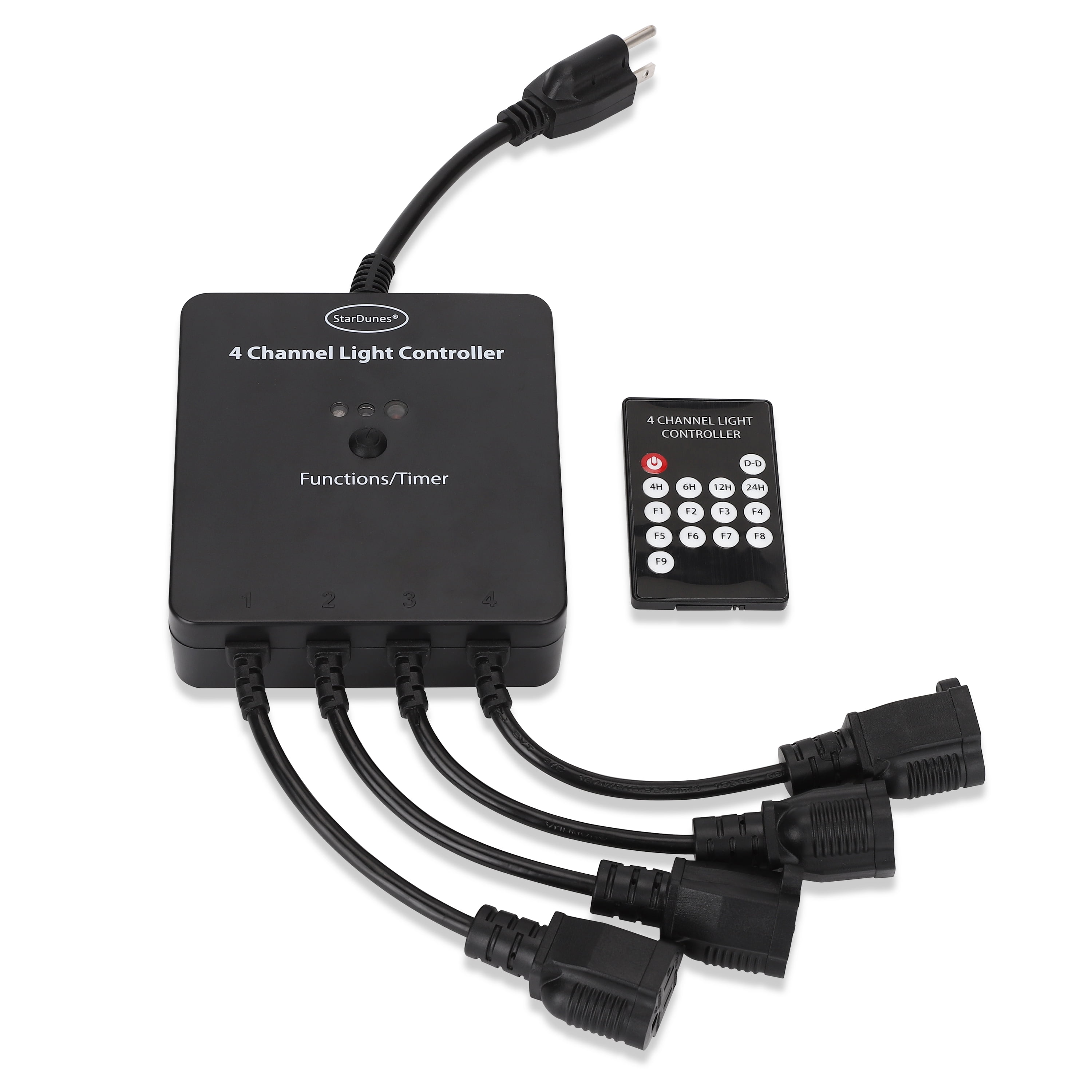 Stardunes Waterproof 4 Channel Light Controller with Timer for Outdoor ...