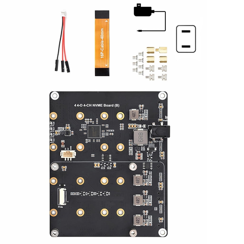 4 Channel M.2 SSD Adapter Card For RPi 5 PCIe Interfaced Expansion ...