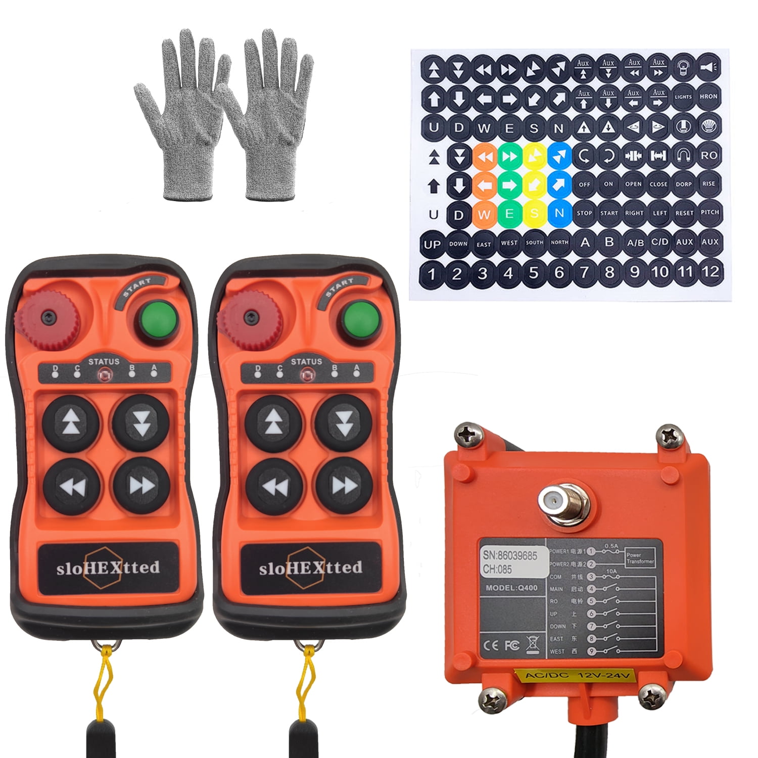 4 Channel Mini Industrial Wireless Crane Radio Remote Control 12V 24V ...