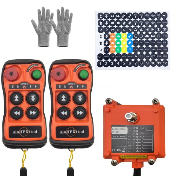 8 Channel Industrial Wireless Crane Radio Remote Control 12-24V 12V 24V ...