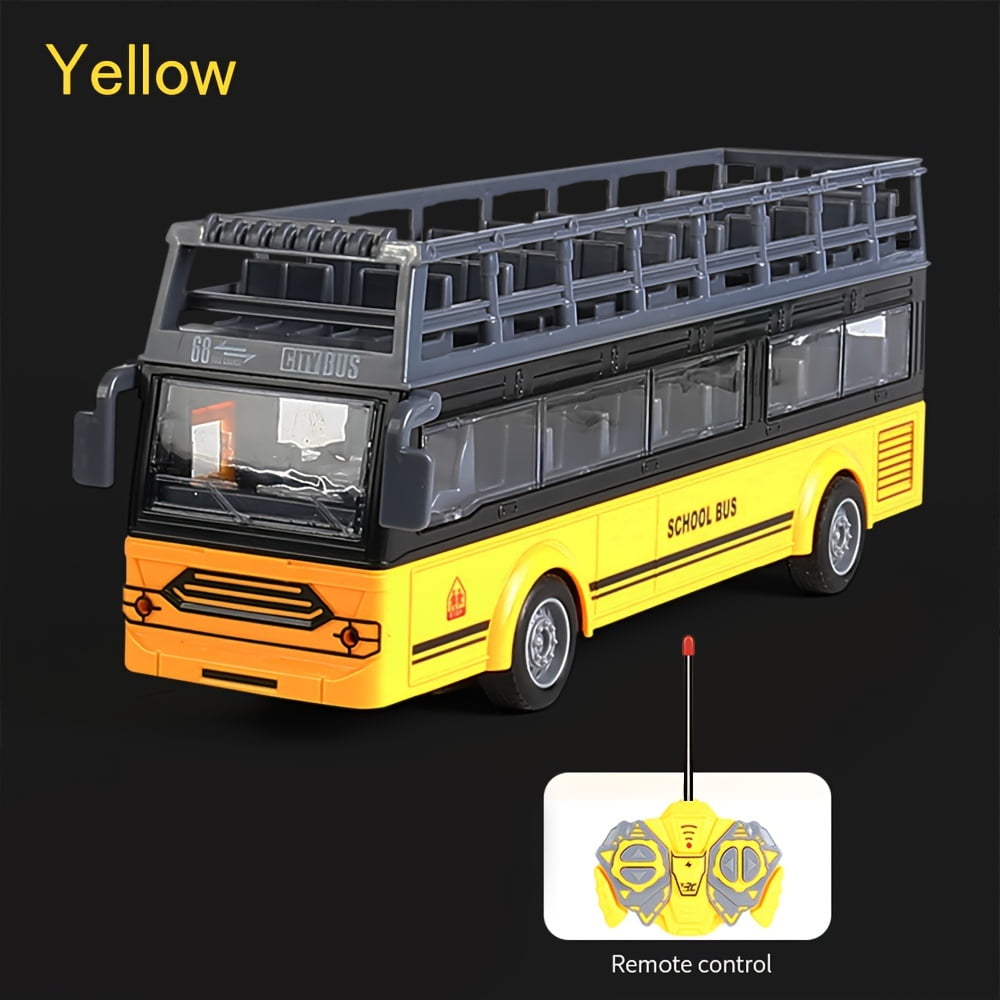4-Channel RC Electric Double-Decker Bus With LED Lights For Boys And ...