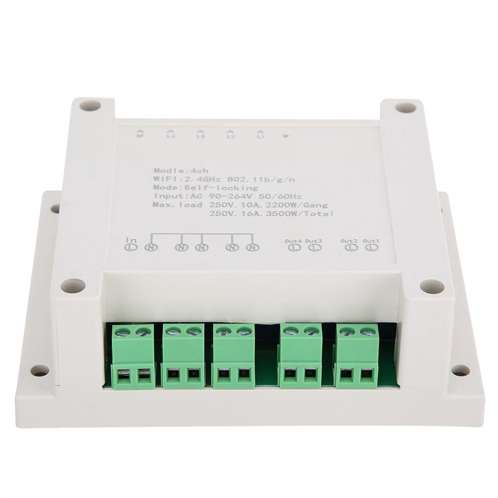 4-Channel RF WiFi Smart Switch - 433MHz Wireless Remote Controller for ...