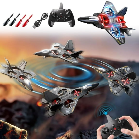 4 Channel Rc Airplane With Cool Led Light 360° Filp Remote Control ...