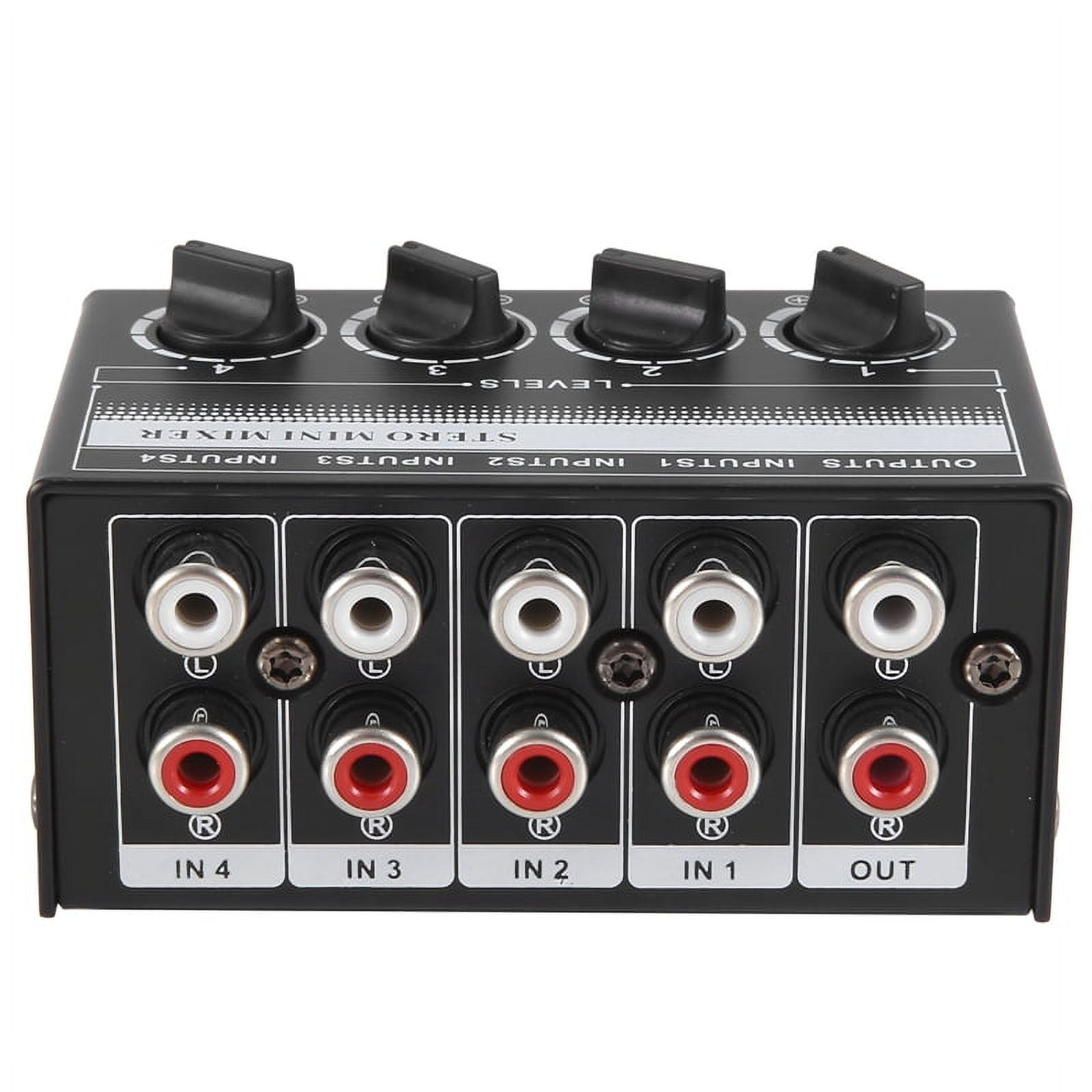 4 Channel Stereo Audio Mixer Support Input and Output Mini Passive ...