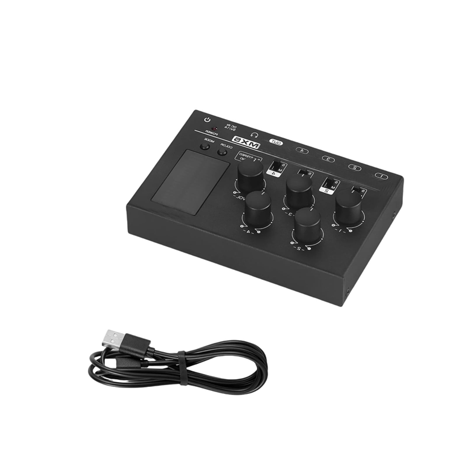 4-Channel Stereo Sound Mixer, LED Display & Low Noise Circuit for Studio/Live Streaming ...