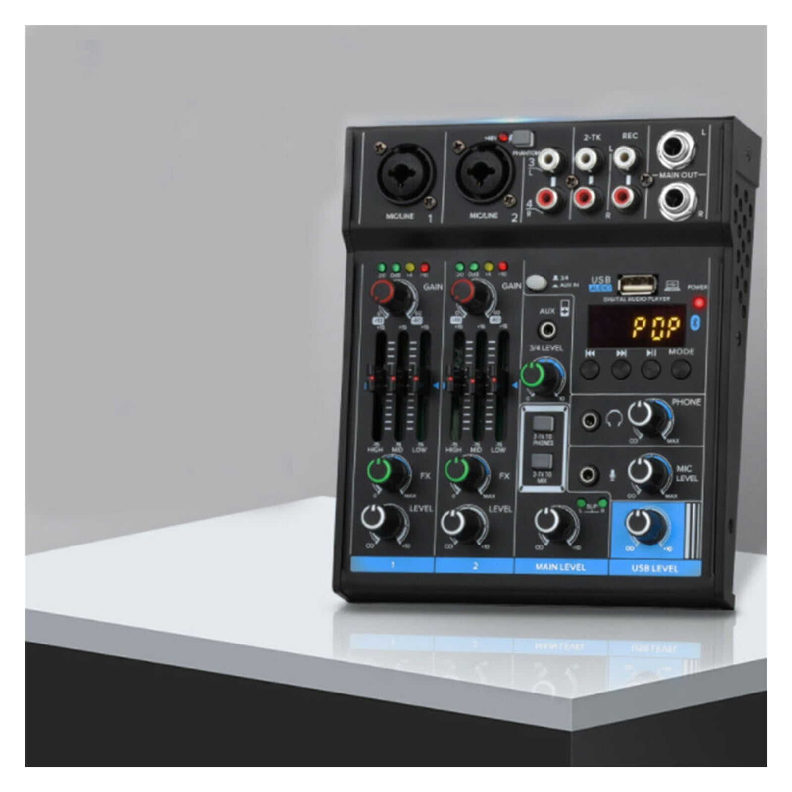4 Channel Studio USB Interface Mini Mixer Professional Digital Portable ...