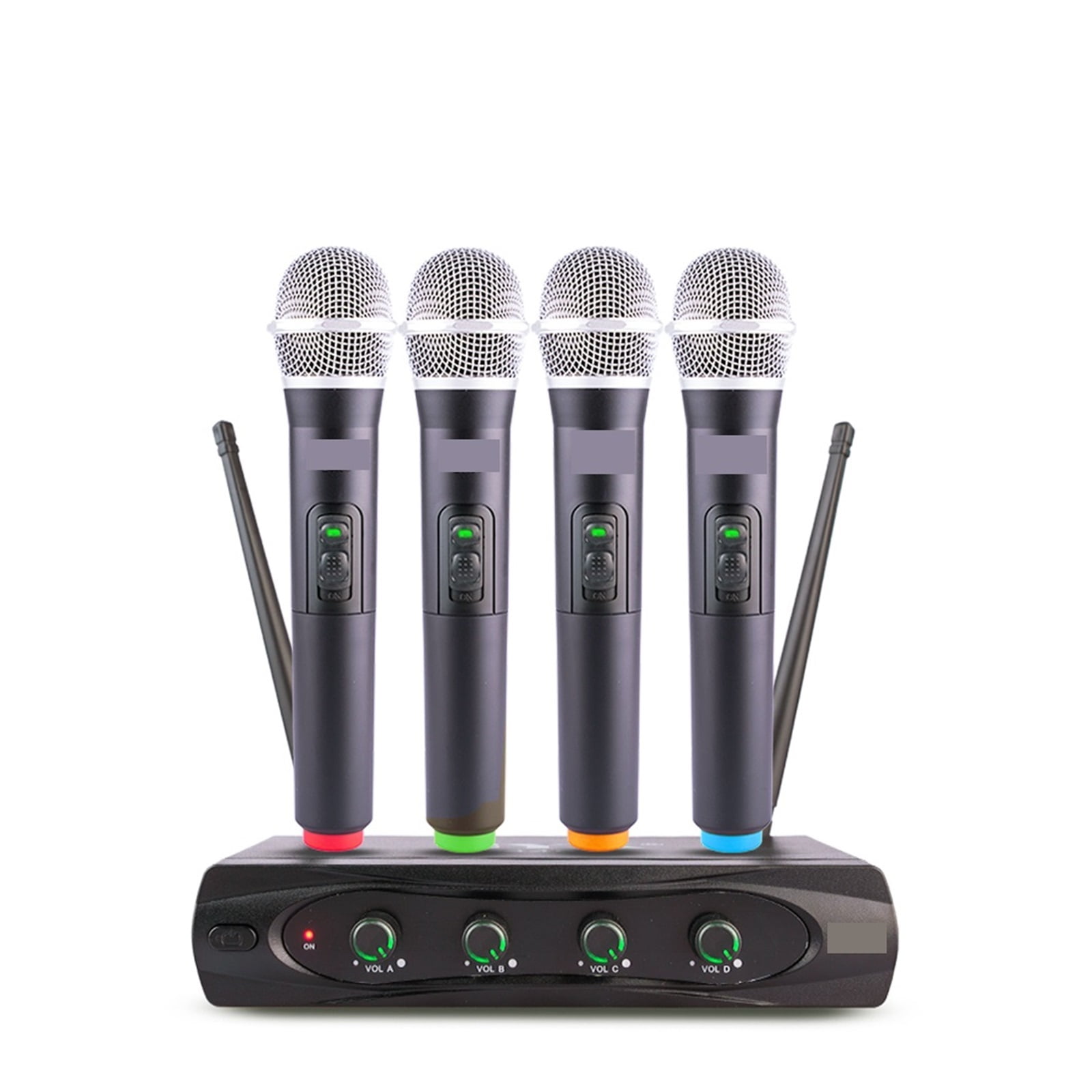 4 Channel UHF Wireless Microphone Professional Dynamic Handheld Mic ...