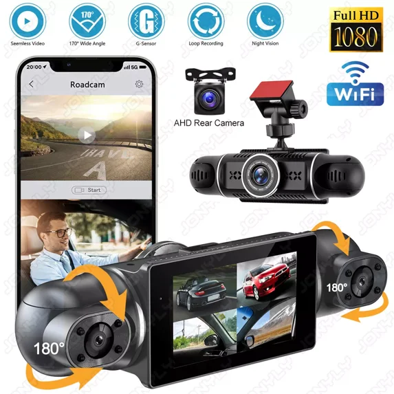4 Channel Wifi Dash Cam 1080P HD Driving Recorder G-Sensor Car Front ...