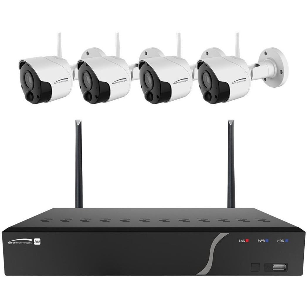 Speco Security System: 4 Channel Wireless NVR Kit, 2MP Outdoor Home ...