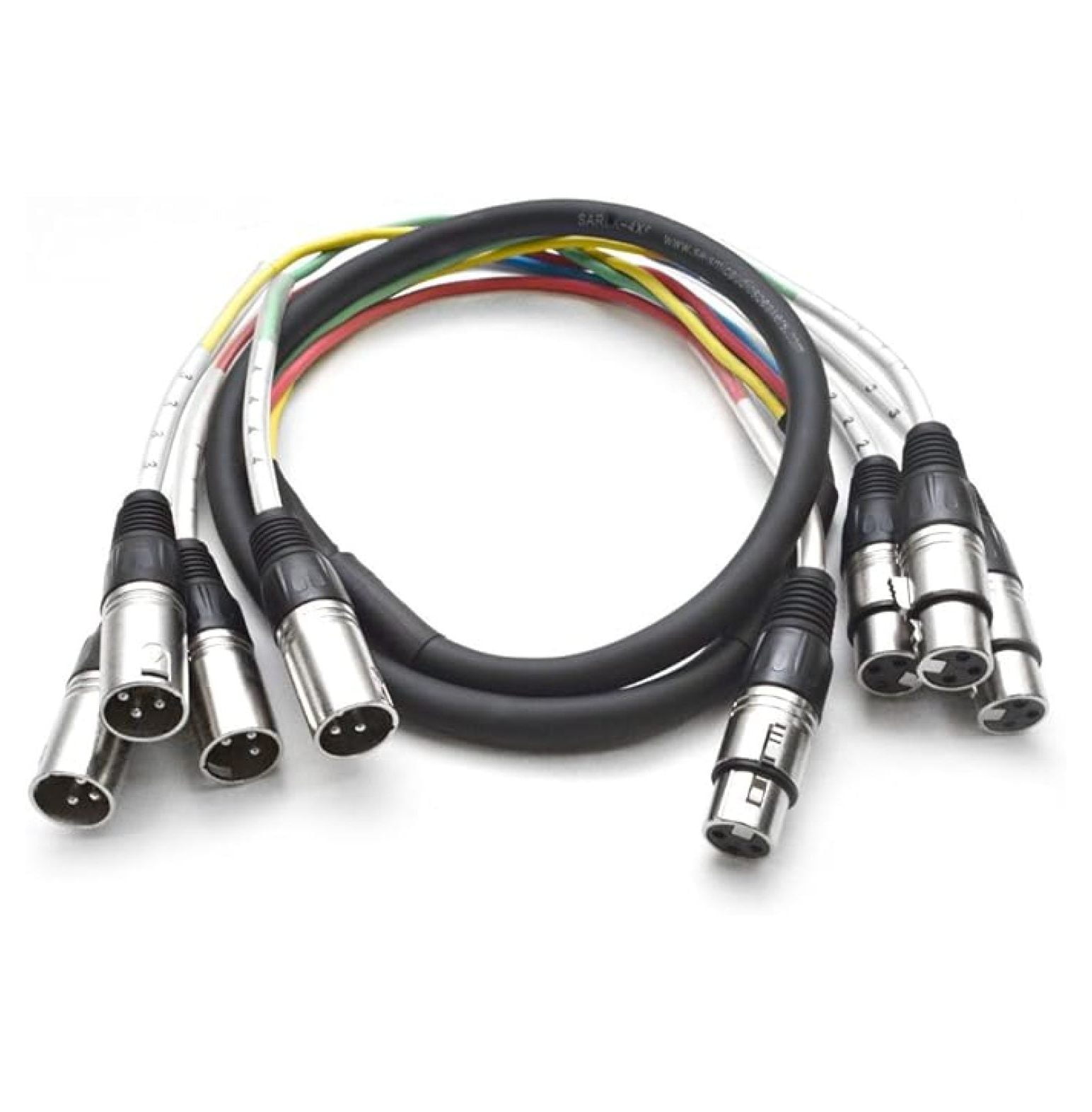 - 4 Channel XLR Snake Cable - 5 Feet Long - Pro Audio Snake for Live ...