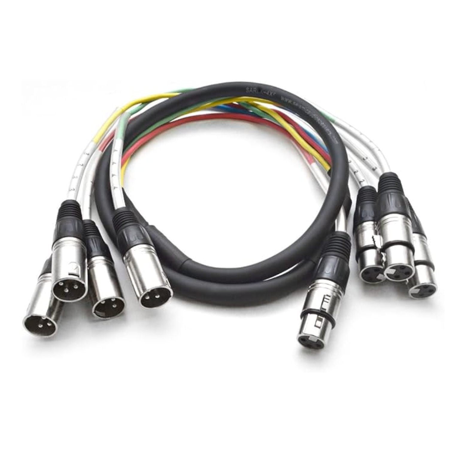 - 4 Channel XLR Snake Cable - 5 Feet Long - Pro Audio Snake for Live ...