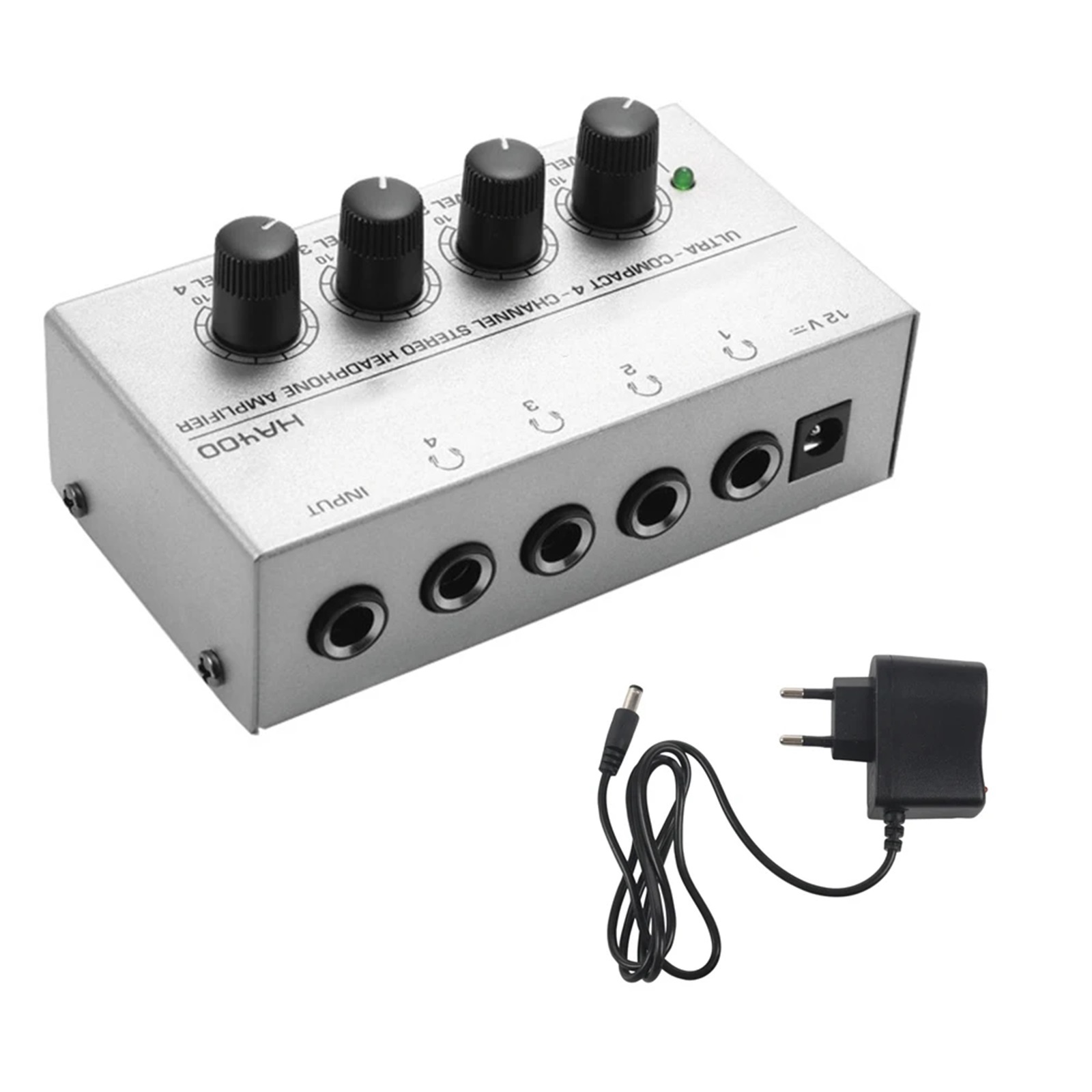 4 Channels Mini Headphone Amplifier HA400 Ultra-Compact Stereo Audio ...