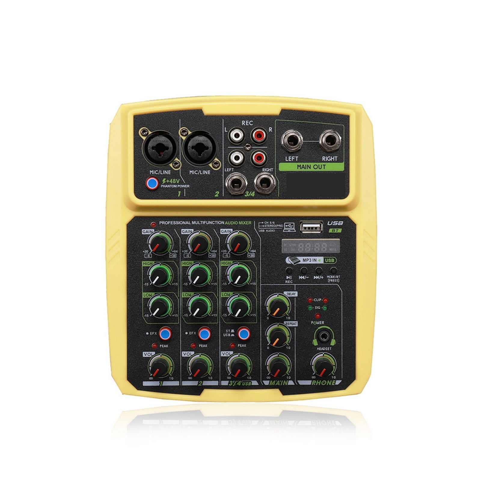 4 Channels Sound Mixer interface Professional Studio Recording Sound ...