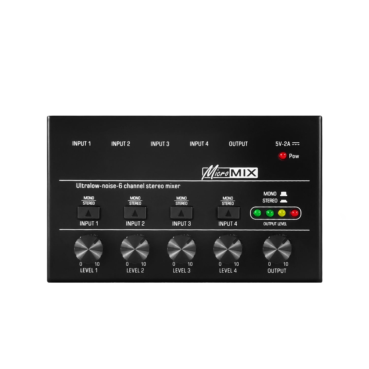4 Channels Stereo Mixer Audio Mixer Ultra Low-Noise Line Mixer Portable ...