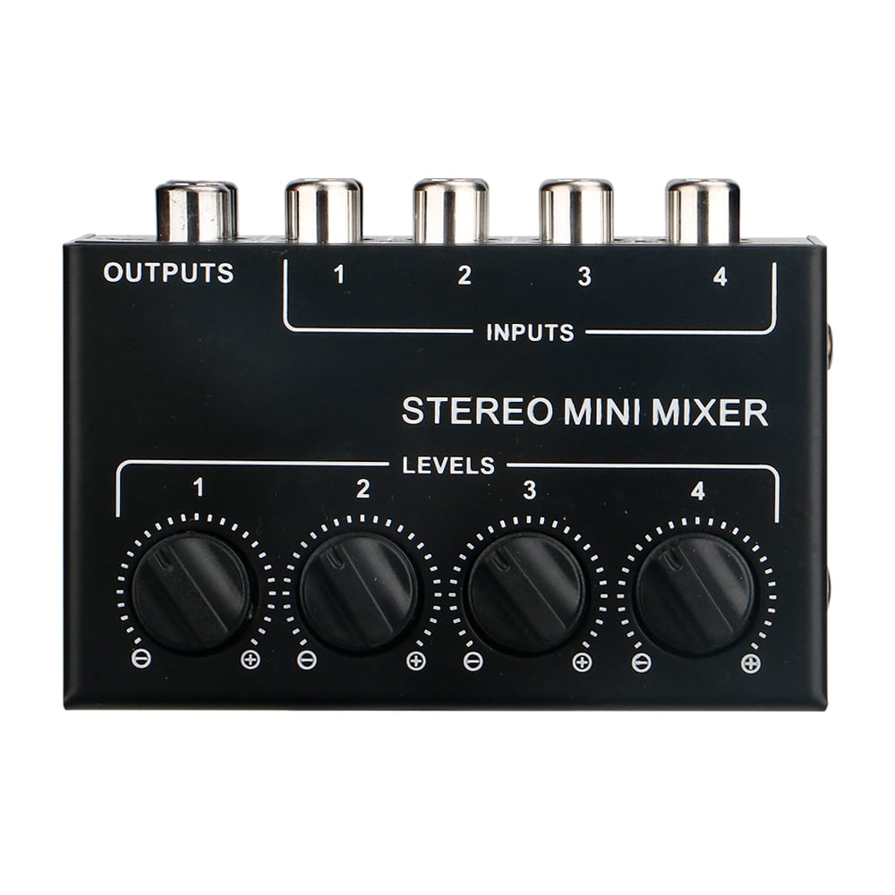 4 Channels Stereo Passive Mixer Audio Mixer Portable Sound Mixer RCA ...