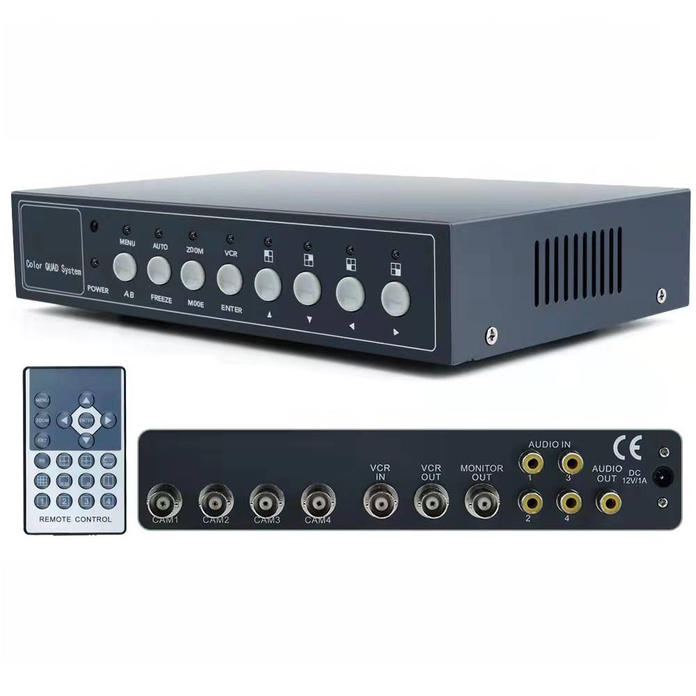 4 Channels Video Quad Video Image Multiplexer Processor for CCTV ...