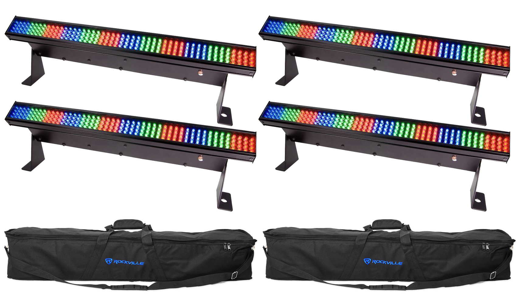 4) Chauvet COLORSTRIP MINI LED Multi-Colored DJ Light Bar Effect ...
