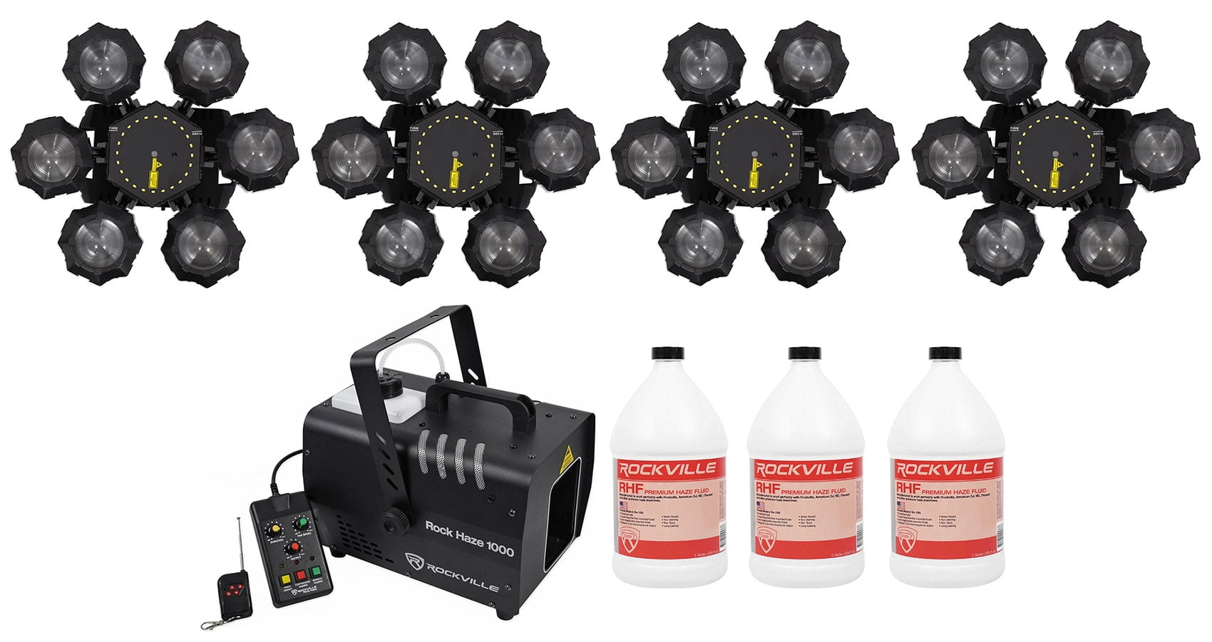 (4) Chauvet DJ Helicopter Q6 DMX Rotating Dance Floor Effect Lights ...