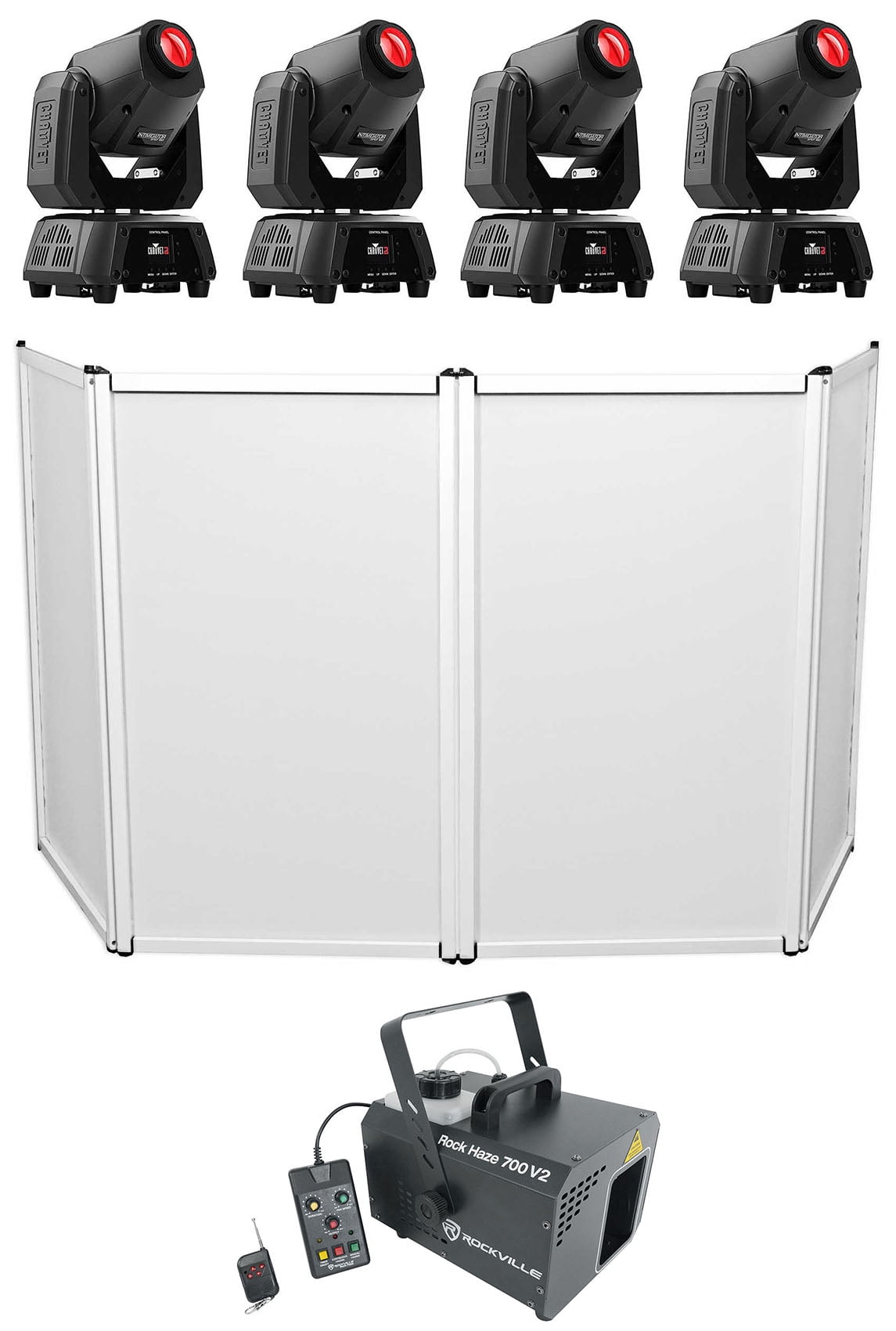 (4) Chauvet DJ Intimidator Spot 160 60w DMX Moving Head Beam Lights ...