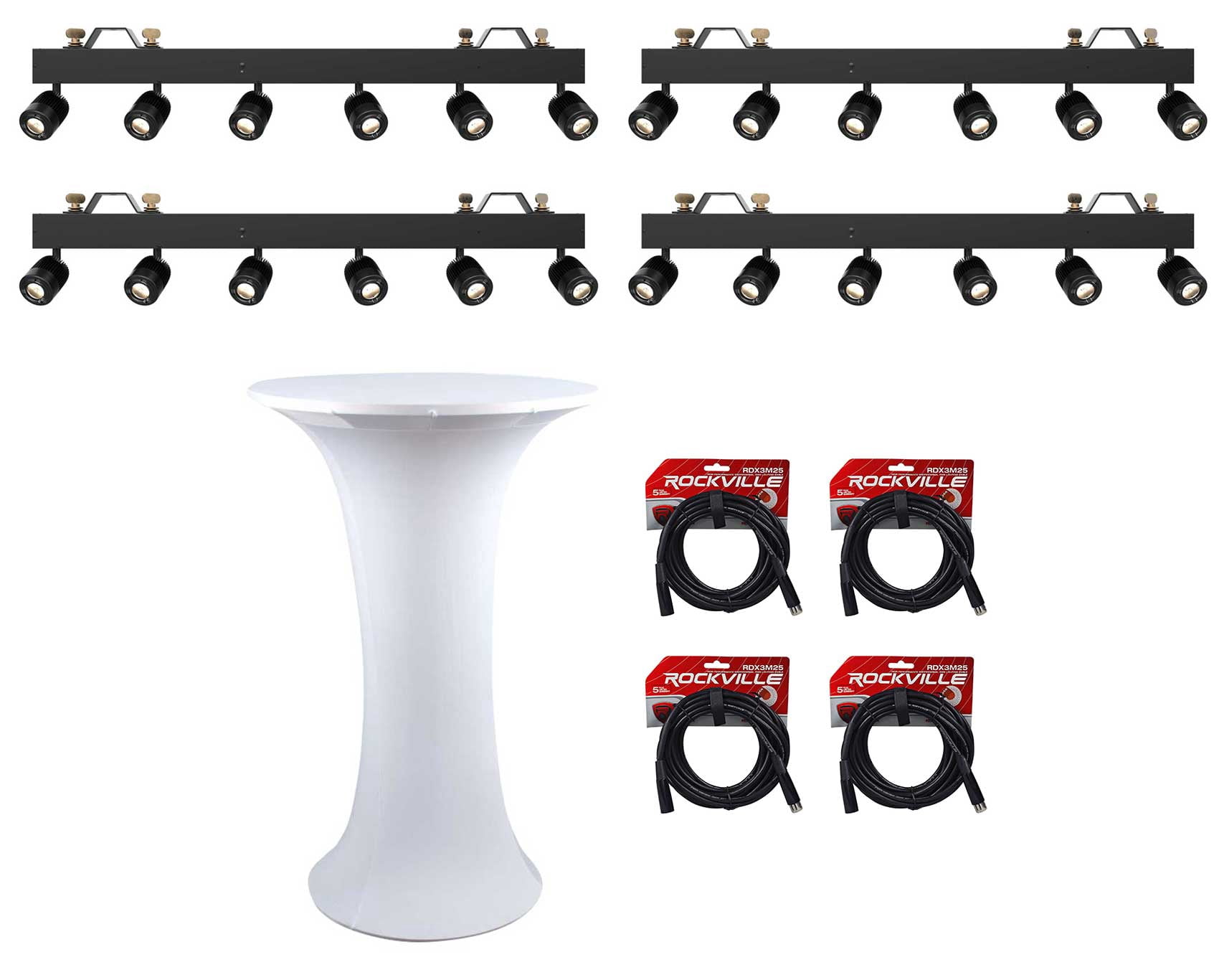 (4) Chauvet DJ Pinspot Bar DMX (24) Independant Pinspot Lights+Club ...