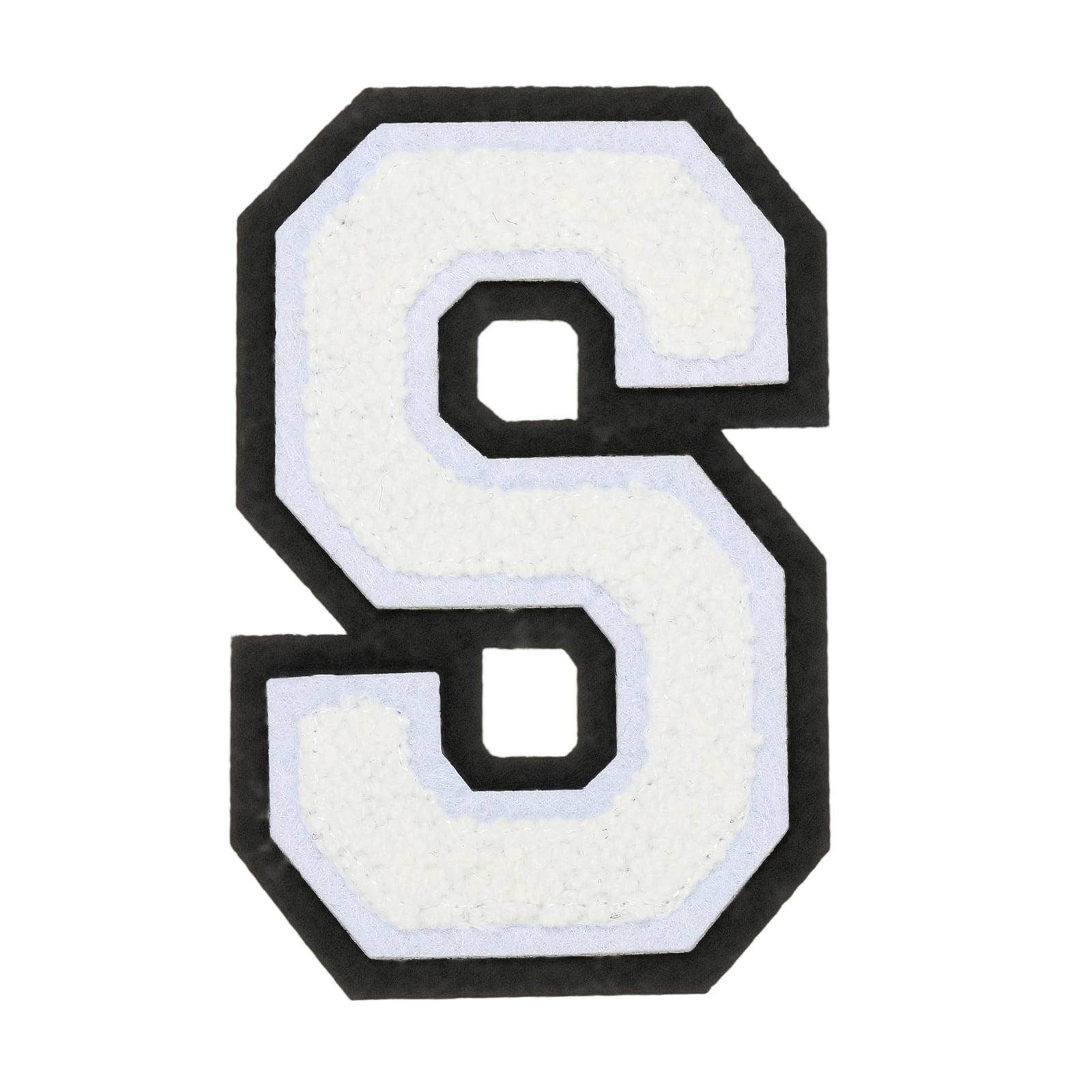 4" Chenille Letter Patches,White Chenille Initial A-Z Patches (Letter S ...