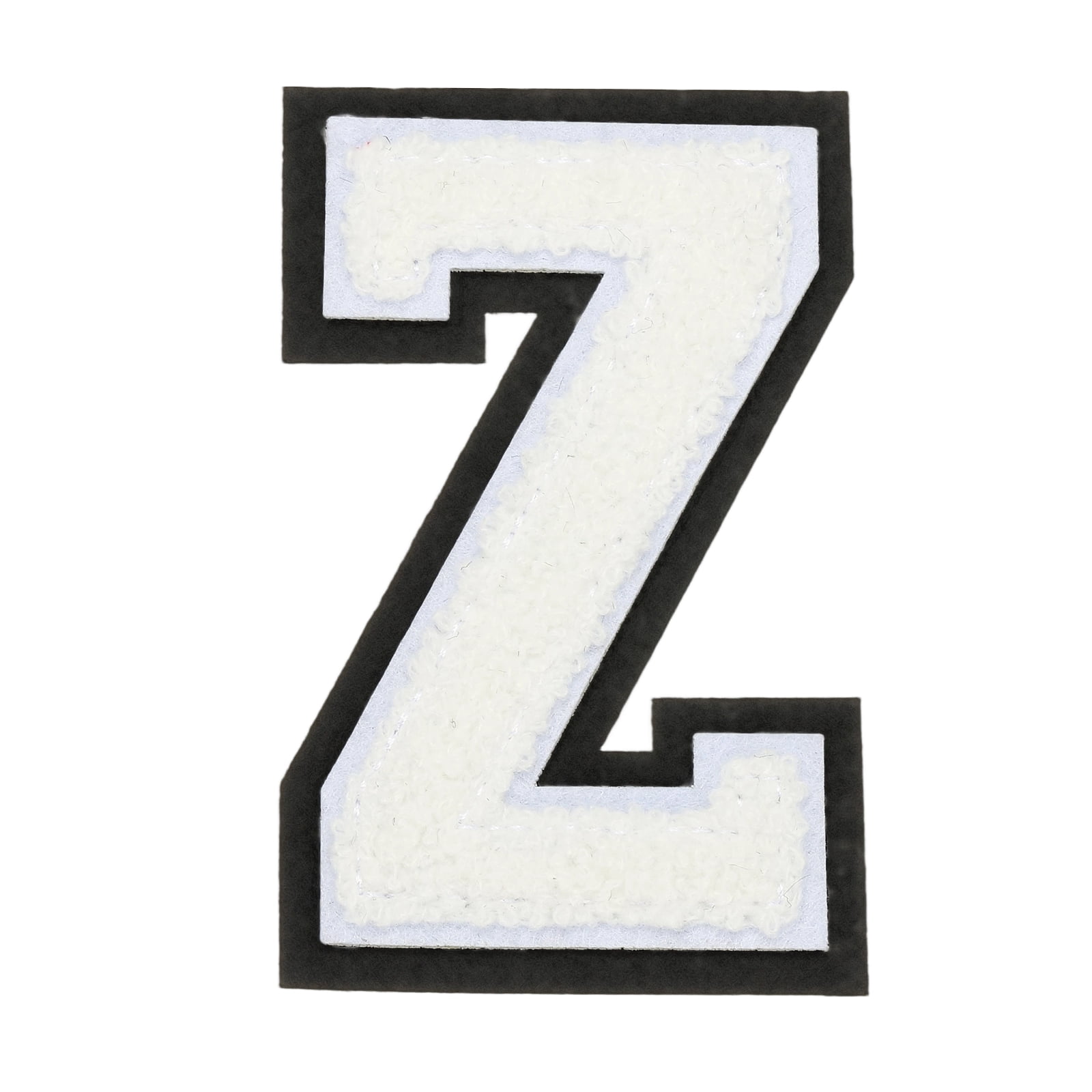 4" Chenille Letter Patches,White Chenille Initial A-Z Patches (Letter Z ...