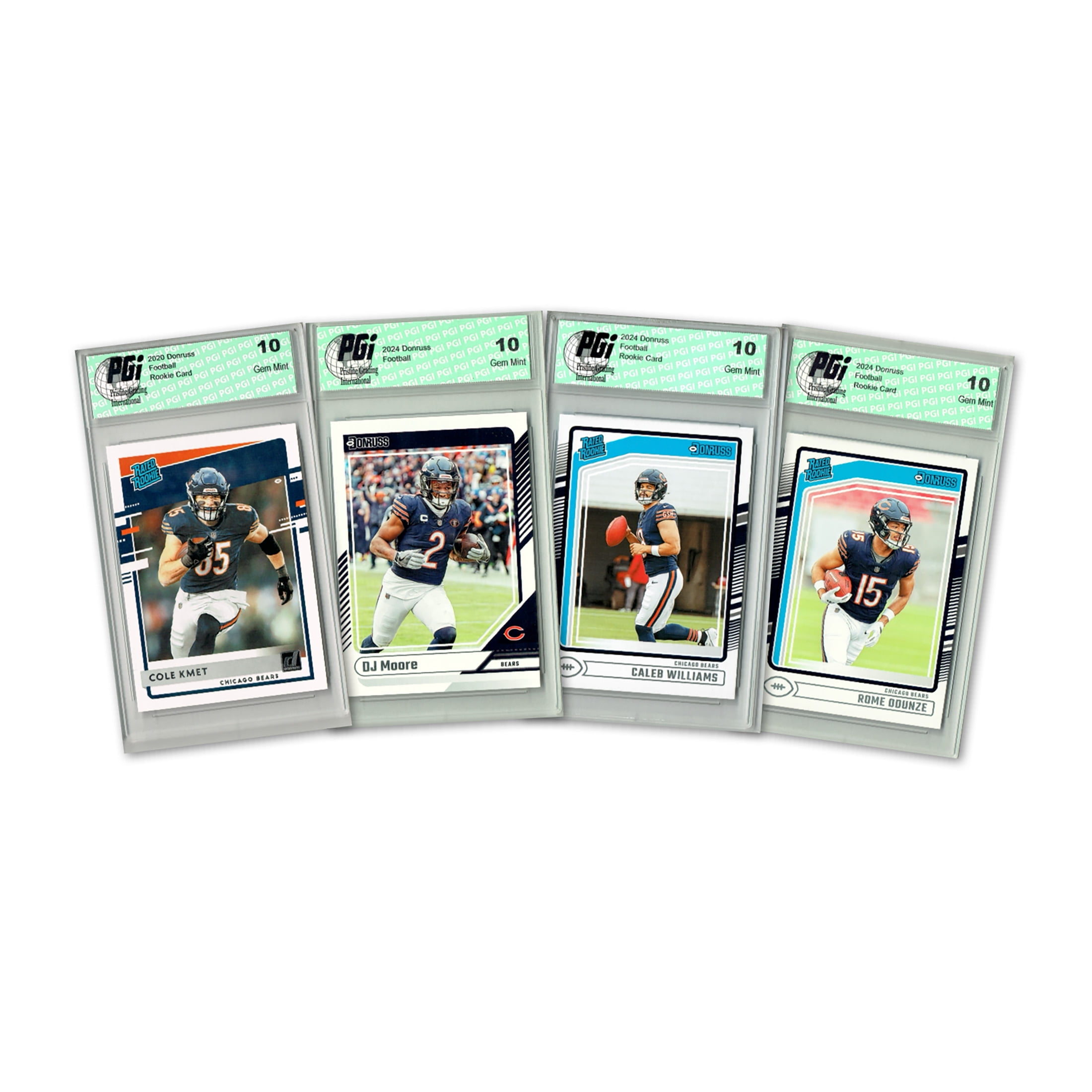 4) Chicago Bears PGI 10 Donruss Football 2024 Graded Trading Card Team ...