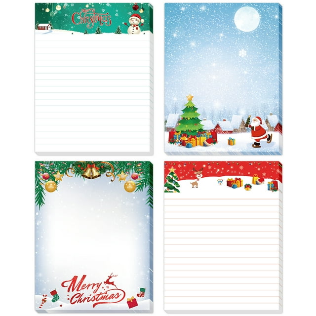 4 Christmas Notepads Holiday Notepads for Christmas Home School and ...