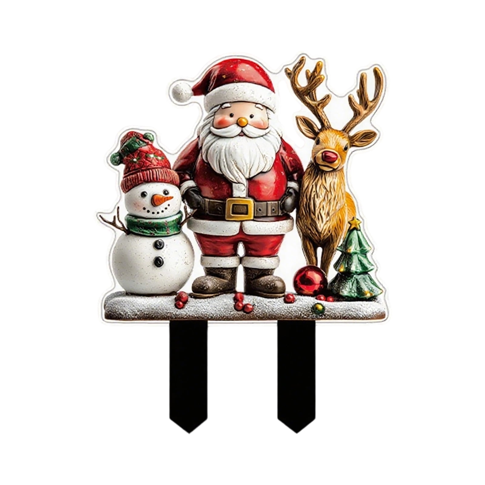 4" Christmas Tree Decorations Christmas Santa Reindeer Snowman Photo ...