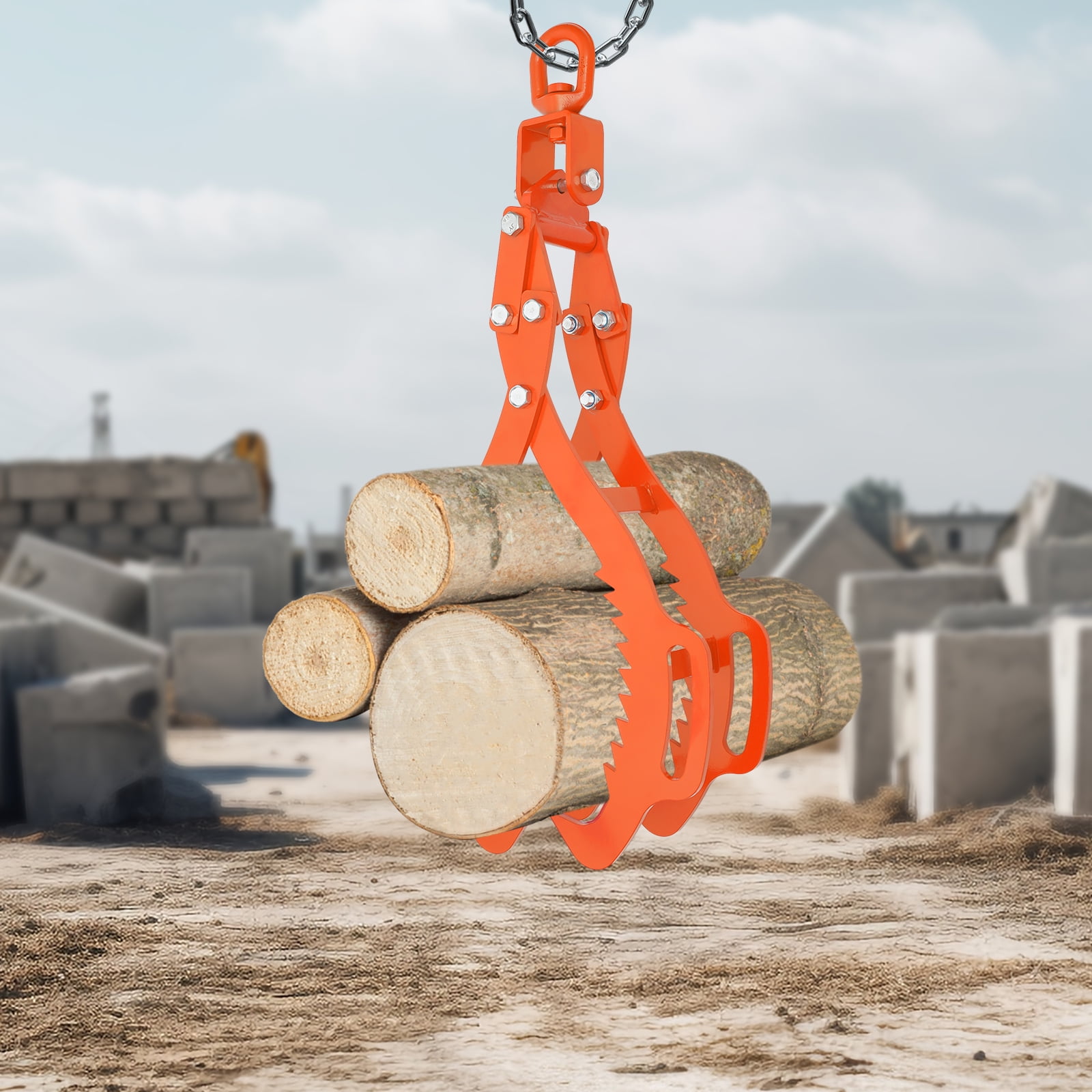 4 Claw Timber Claw Hook 28in Log Lifting Tongs Grapple Claw Lumber Skid ...
