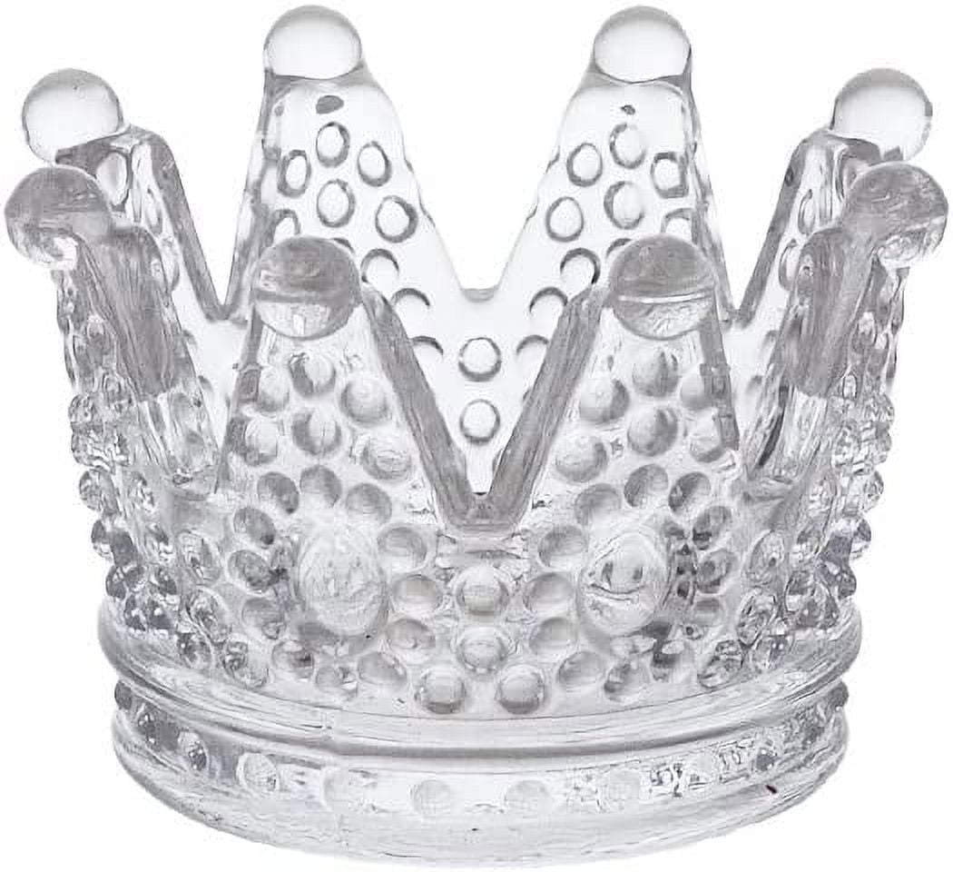 4 Clear 3 Inch Diameter Crown Glassware Votive Tea Light Candle Holder ...