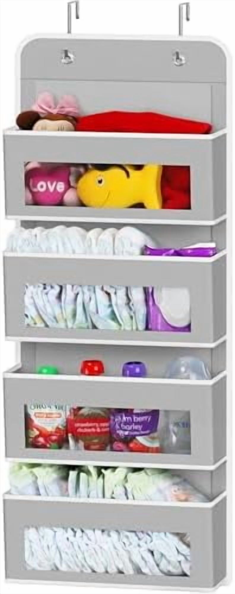 4 Clear Window Pocket Over Closet Door Storage Hanging Organizer for ...