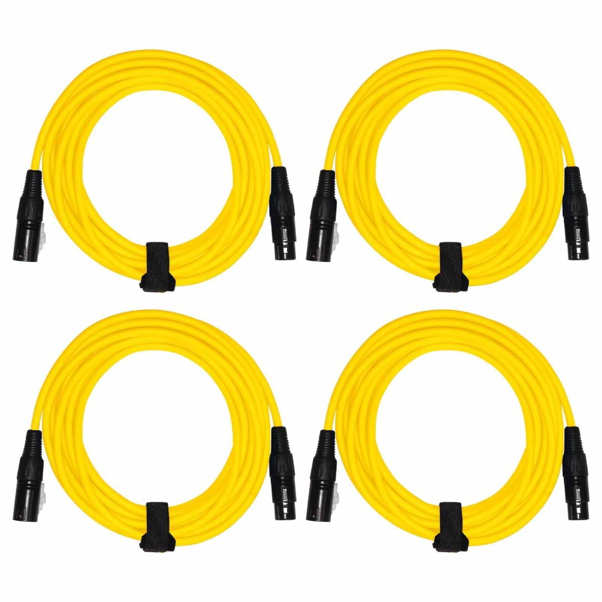 (4) Clutch 10' Yellow Sure-Fit XLR Female to XLR Male Microphone ...