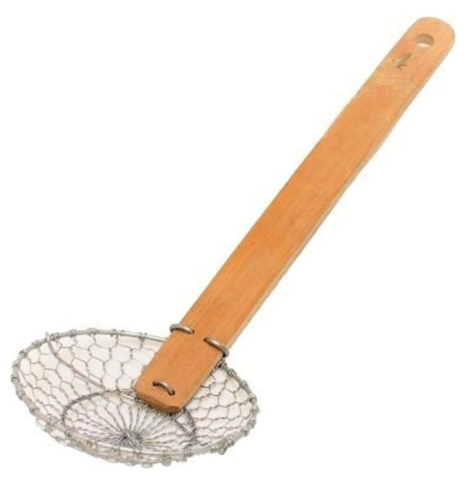 - 4” Coarse Mesh Skimmer Galvanized Steel with Natural Bamboo Handle ...