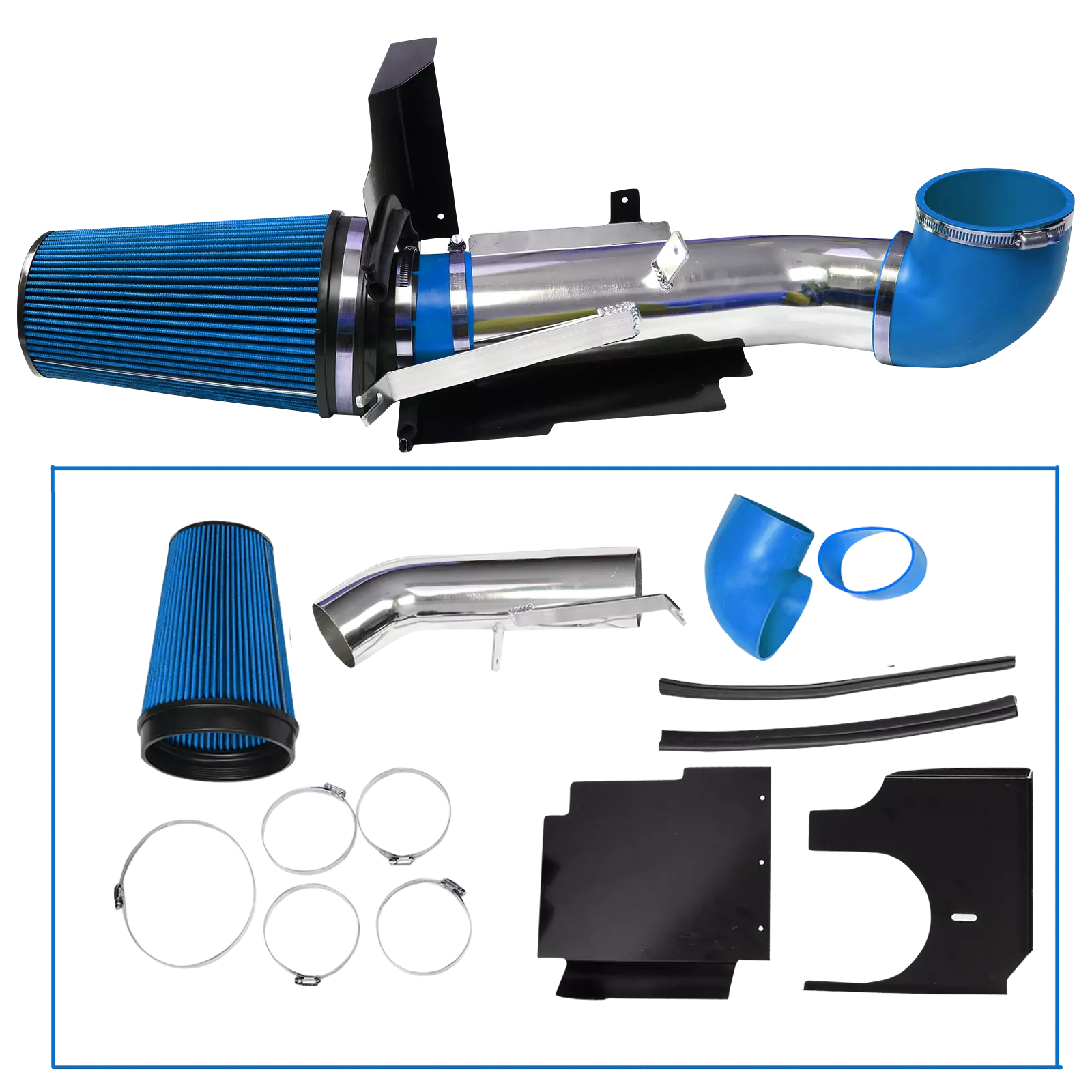 4" Cold Air Intake System+Heat Shield for 99-06 GMC/Chevy V8 4.8L/5.3L ...