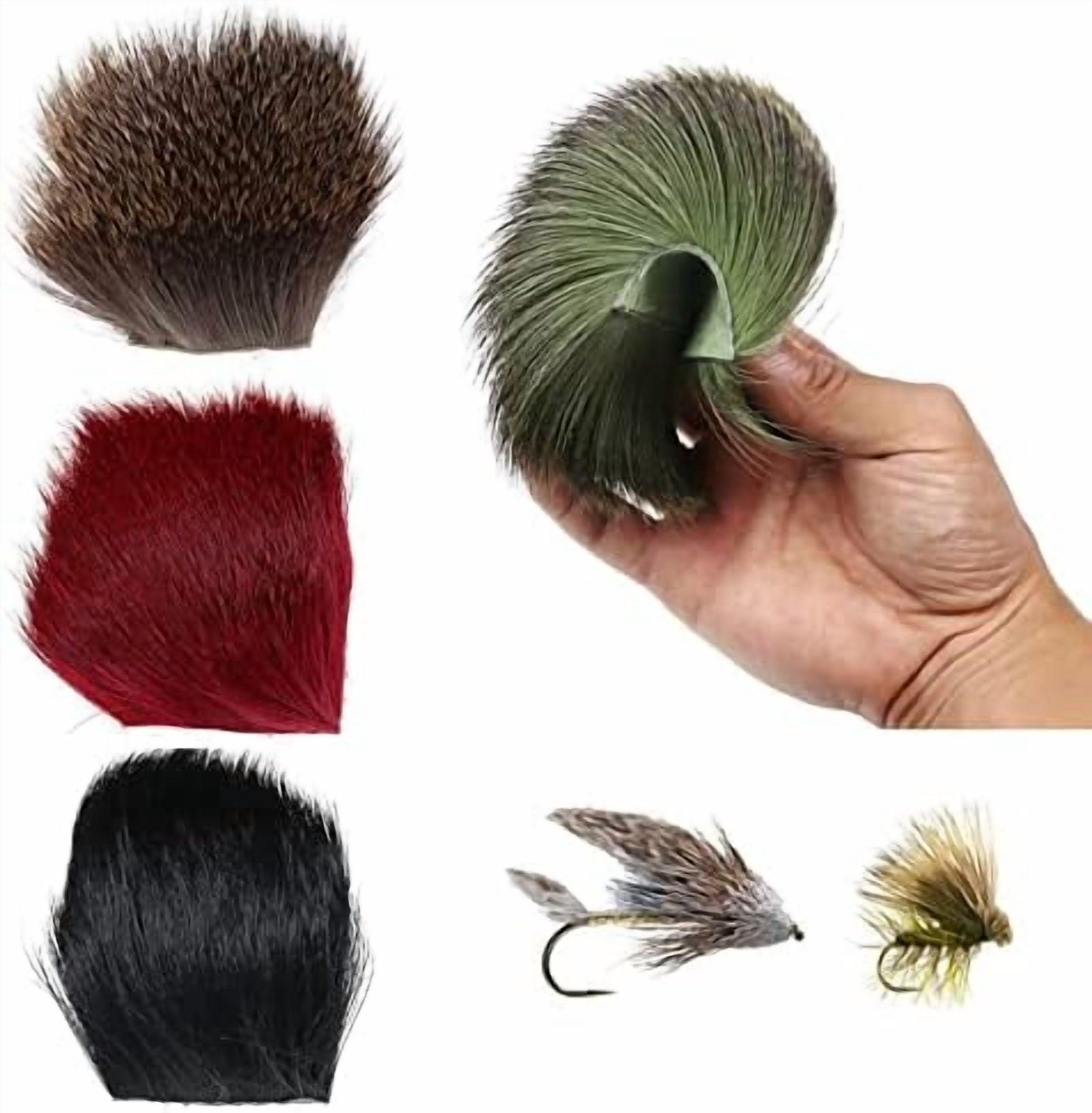 4 Color Combo Kit Fly Tying Deer Hair Patches Caddis Dry Fly Tying ...
