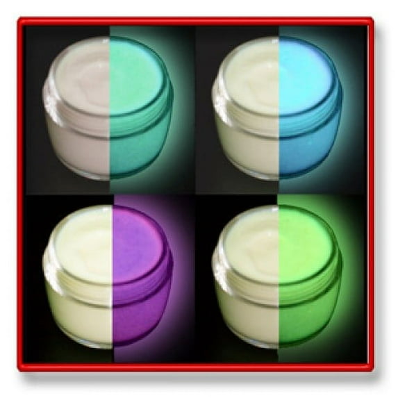 4 Color Daytime Invisible Glow in the Dark Paint Set-15ml pots ...