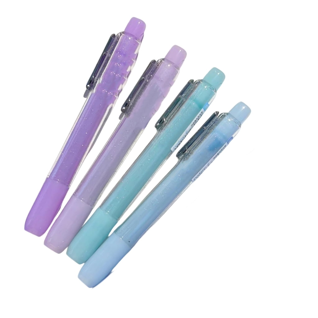 4 Color Glittering Highlighter Pen Chiseled Tip Fluorescent Highlighter ...