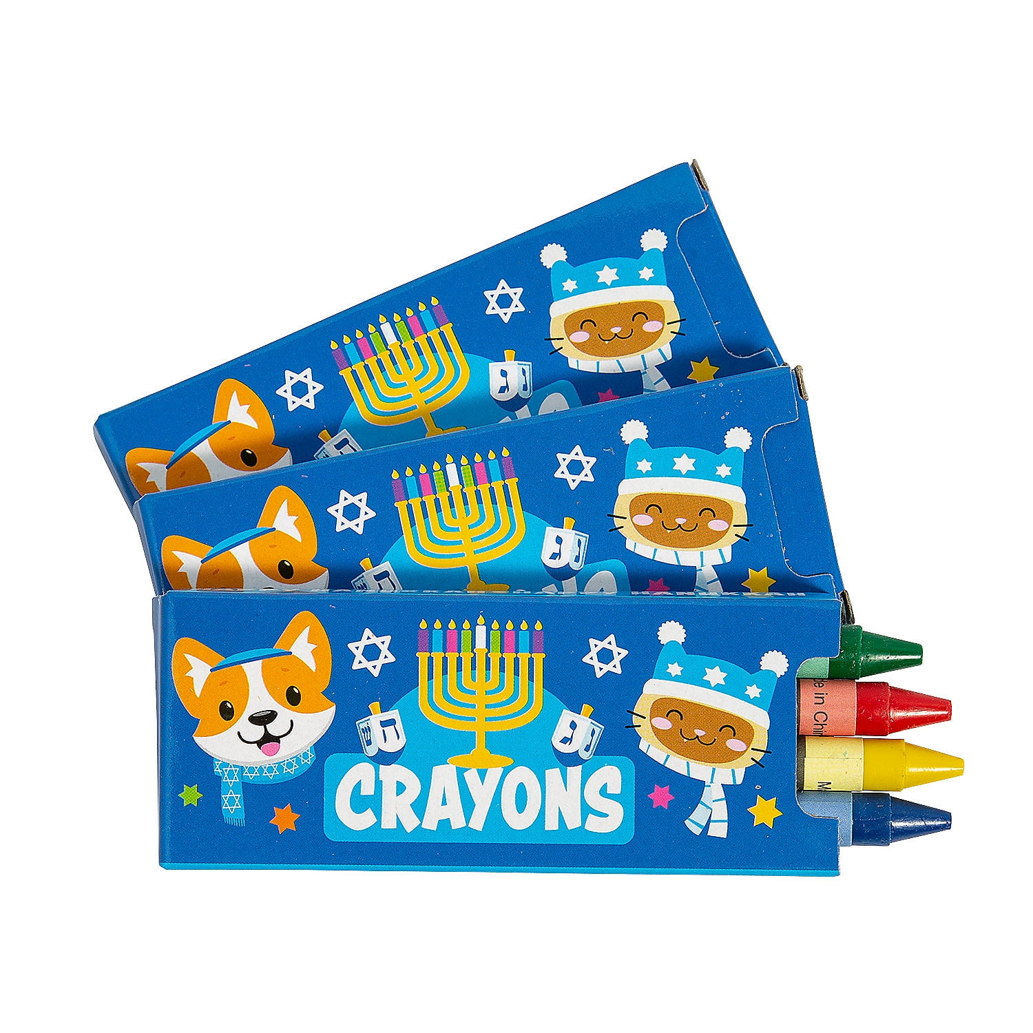 4-Color Menorah Hanukkah Crayons - 24 Boxes - Walmart.com