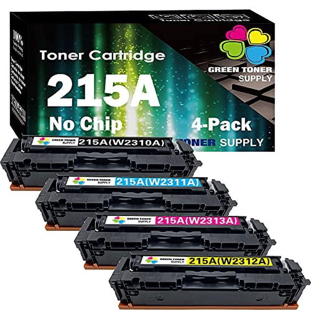(4 Color Set) Green Toner Supply Compatible 215A (BCYM) Toner Cartridge ...