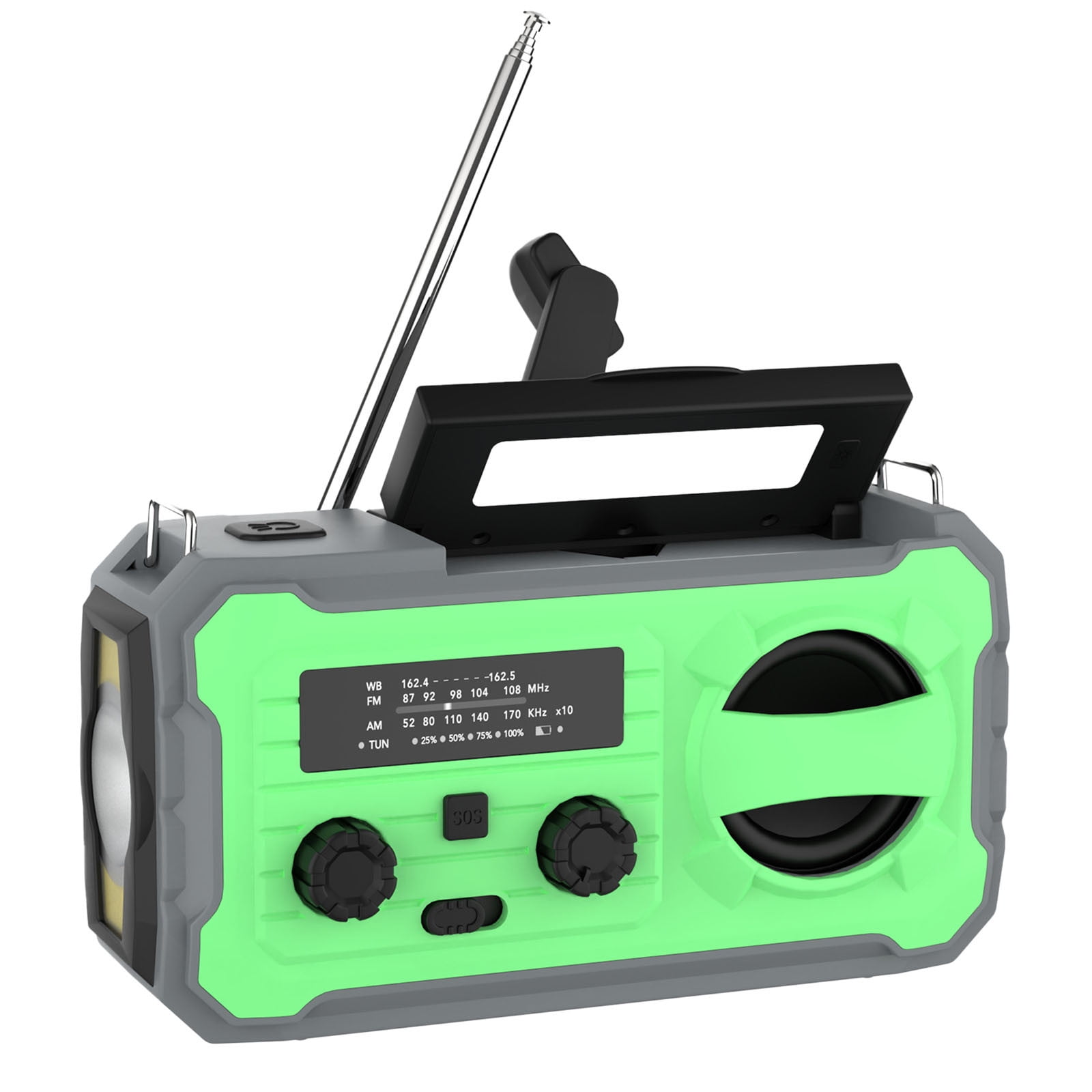 4 Color Solar & Hand Crank Emergency Radio with 8000mAh Power Bank IPX3 ...