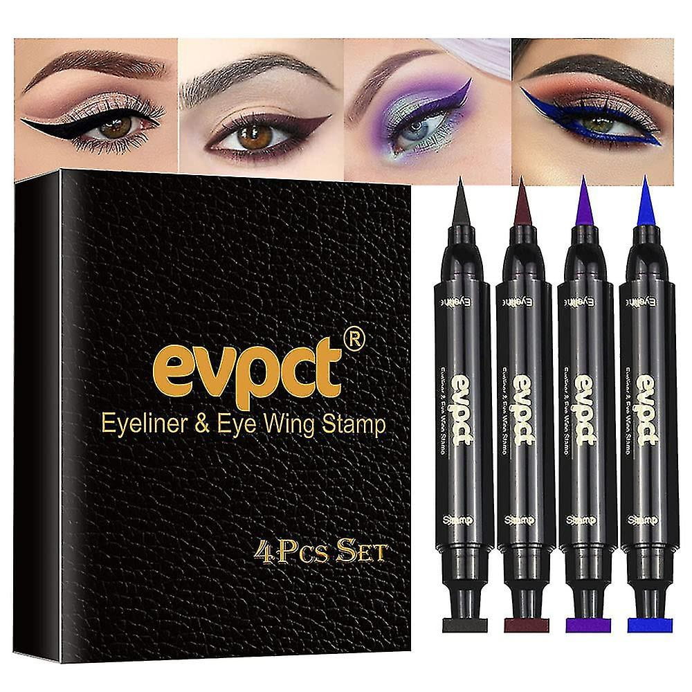 4 Color Winged Eyeliner Stamps Set,wing Waterproof Eyeliner Stamp Tool ...