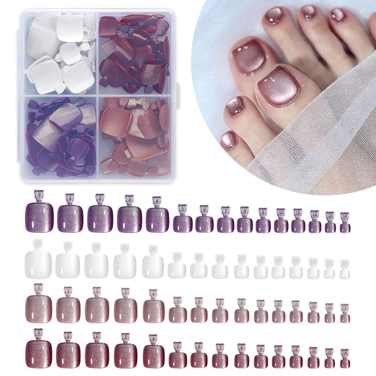 4 Colors 120Pcs Press on Toenails HJKDSFD Short Square Fake Nails ... 4 Colors 120Pcs Press on Toenails HJKDSFD Short Square Fake Nails ...