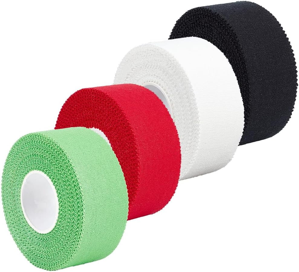 4 Colors 40 Yards 1 Inch Pre Wrap Easy Tear Sports No Sticky Tape with ...