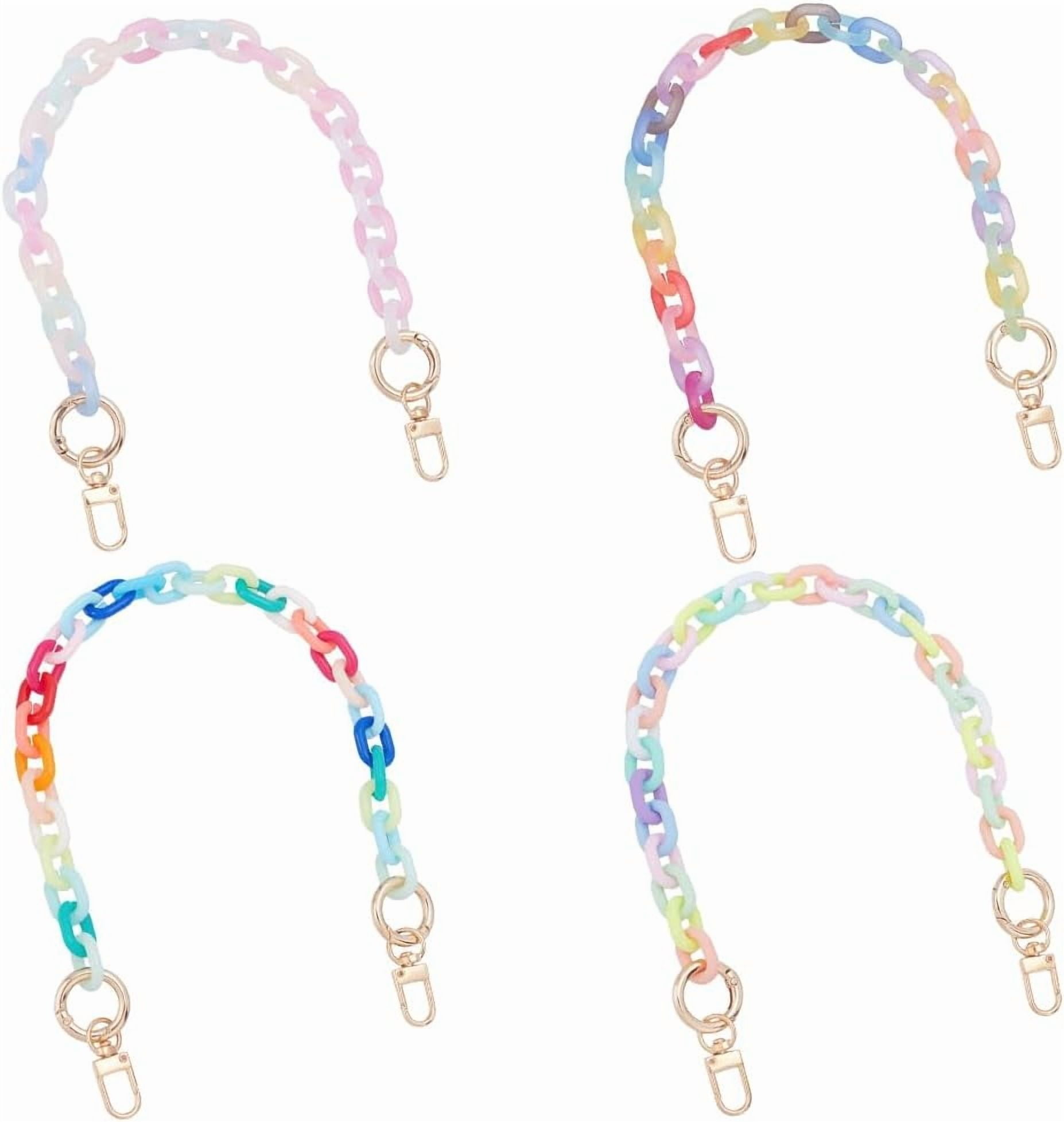 4 Colors 40cm Rainbow Acrylic Purse Strap Bag Chain Cute Handle ...