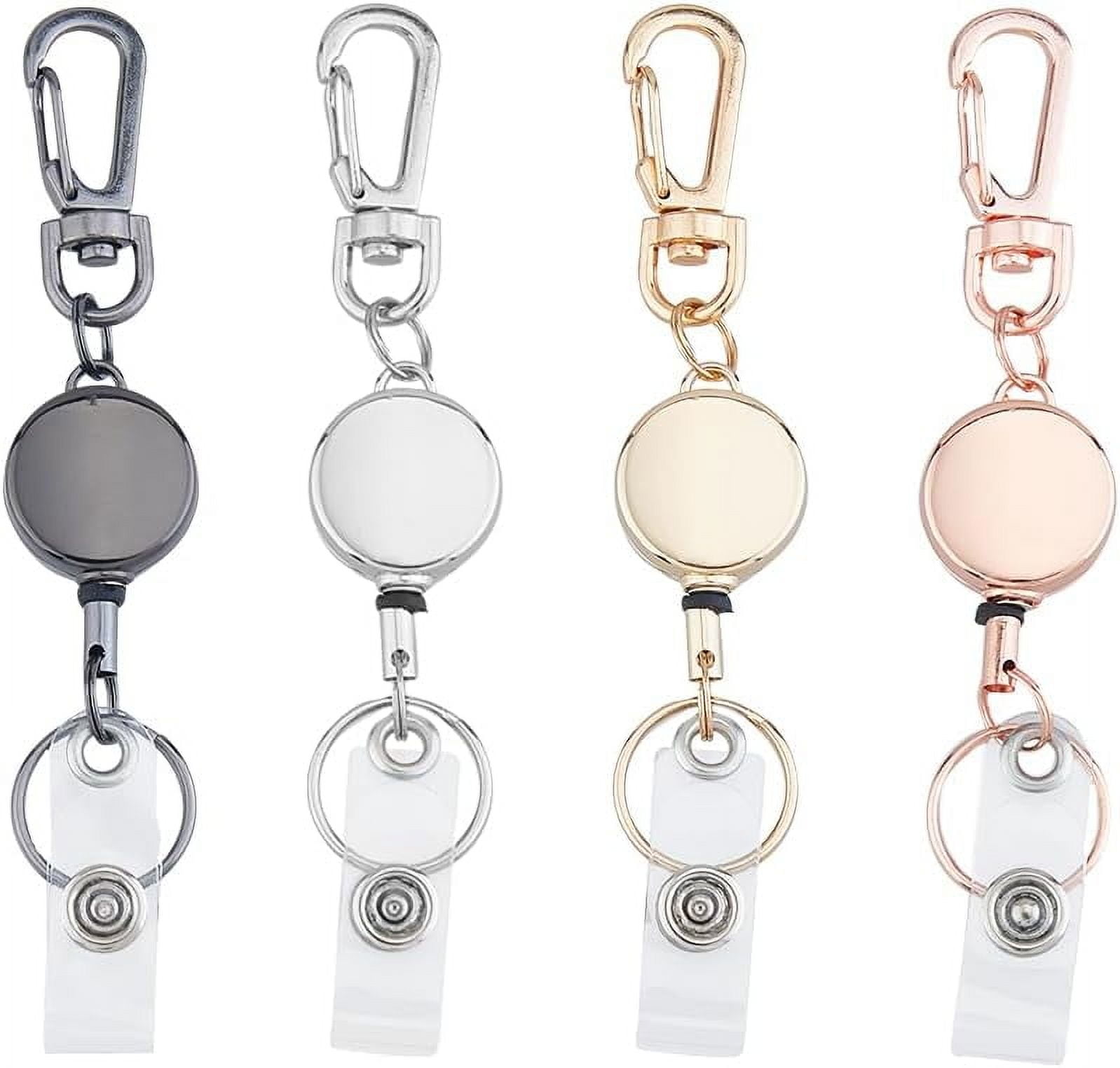 4 Colors 4Pcs Retractable Keychain Metal Dual Head Keychains with ...