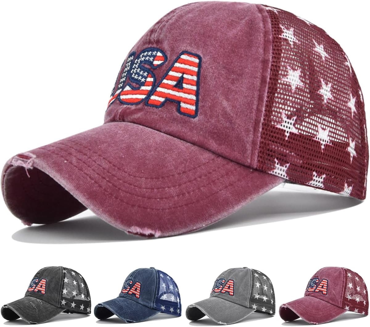 【4 Colors】 4th of July Hat Baseball Caps 4th of July Accessories Fourth ...