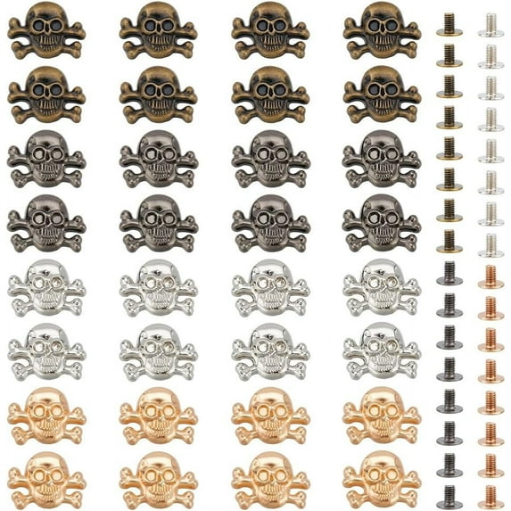 4 Colors Alloy Rivets Set 32 Sets Metal Punk Rivets Set for Purse ...