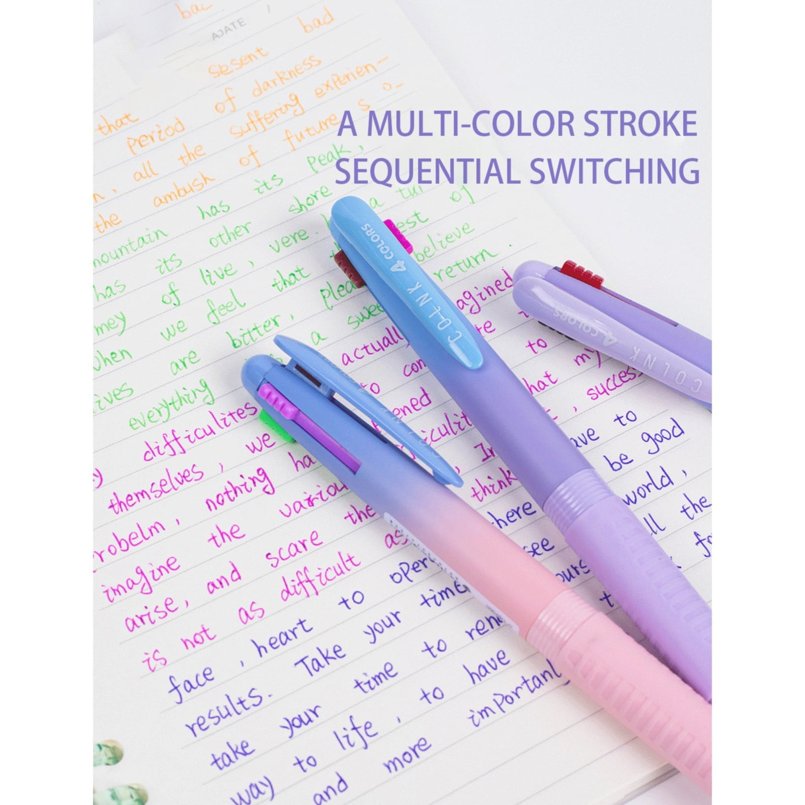 4 Colors Ballpoint Pens in 1,Multicolor Ballpoint Pen Assorted Ink ...